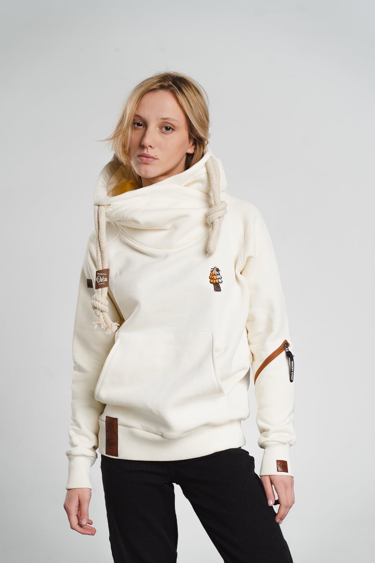 W's Classic Beige Hoodie | Wacky Sheep