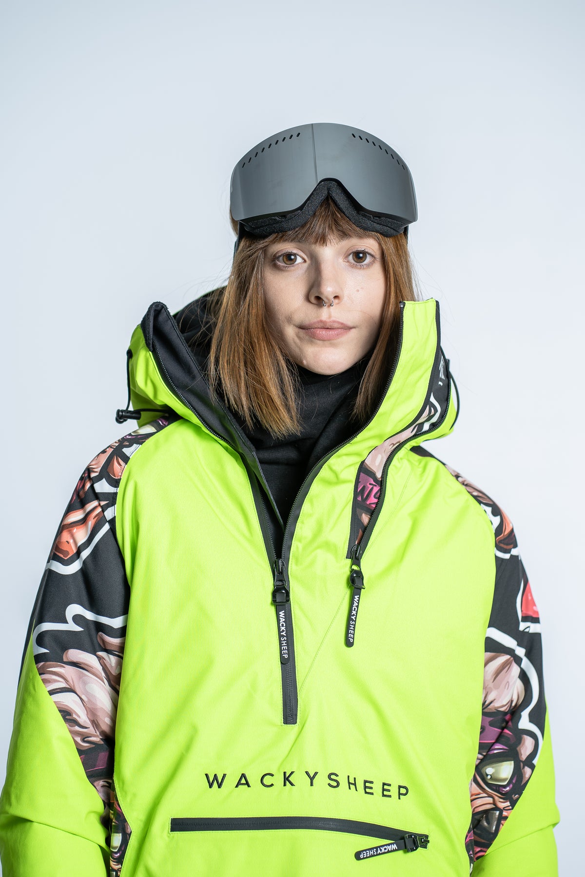 W's Pullover Neon Print Ski Jacket | Wacky Sheep